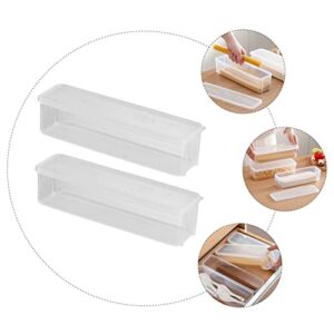 Kichvoe Plastic Storage Bins 2pcs Pasta Storage Containers with Lid Airtight Spaghetti Dry Noodle Grains Cereal Holder Kitchen Food Storage Containers for Pantry Organization Spaghetti Noodles