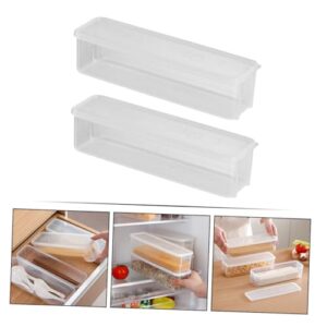 Kichvoe Plastic Storage Bins 2pcs Pasta Storage Containers with Lid Airtight Spaghetti Dry Noodle Grains Cereal Holder Kitchen Food Storage Containers for Pantry Organization Spaghetti Noodles