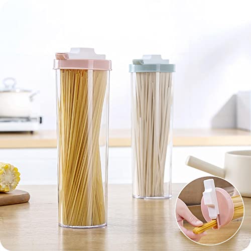 AARPIK Kitchen Storage boxCreative Storage jar Sealed Storage Noodle Kitchen Hanging Noodle Storage Box Round Pasta Storage Bucket Blue