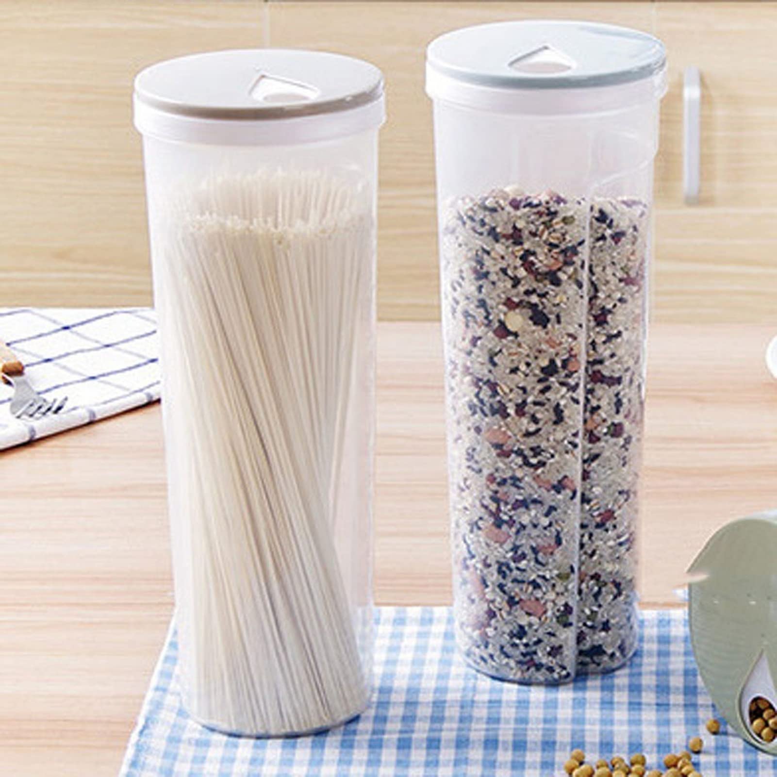 Hiborth Pasta Noodle Grain Cereal Bean Rice Food Storage Container Kitchen Sealed Box [Shipped from US]