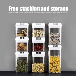 Food Storage Container Set – 5Pcs Plastic Kitchen Organiser – Kitchen Organisation Jars for Cereal, Pasta, Spaghetti, Flour, Rice,C