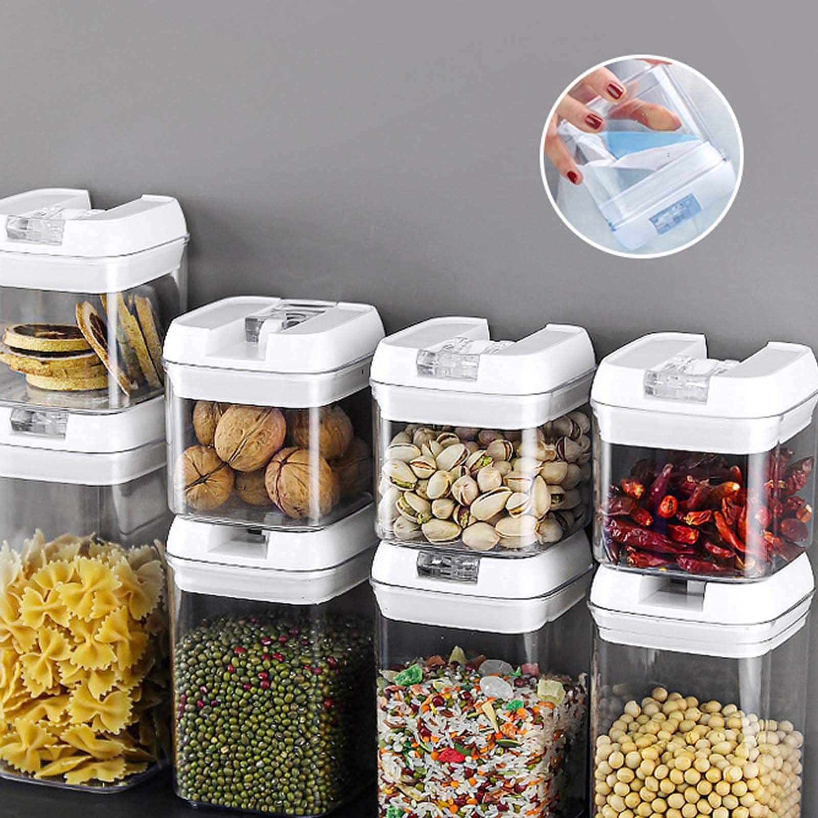 Food Storage Container Set – 5Pcs Plastic Kitchen Organiser – Kitchen Organisation Jars for Cereal, Pasta, Spaghetti, Flour, Rice,C