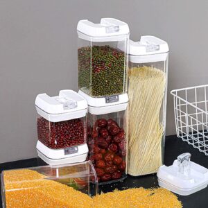 Food Storage Container Set – 5Pcs Plastic Kitchen Organiser – Kitchen Organisation Jars for Cereal, Pasta, Spaghetti, Flour, Rice,C