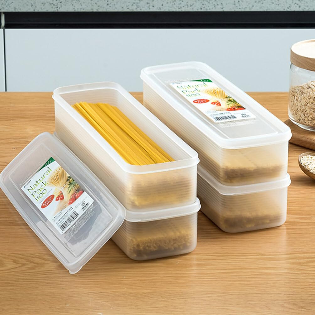 Cabilock Plastic Storage Bins Spaghetti Noodles Pasta Container Spaghetti Noodle Storage Spaghetti Keeper Box Kitchen Pantry Storage Noodle Storage Container Storage Drawers Fridge Organizer