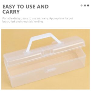 Zerodeko 4pcs Boxes Portable Storage Box Clear Plastic Organizer Plastic Storage Bin Food Storage Container Utensil Accessories Clear Container Multifunction Student Tool Box Pp