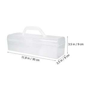 Zerodeko 4pcs Boxes Portable Storage Box Clear Plastic Organizer Plastic Storage Bin Food Storage Container Utensil Accessories Clear Container Multifunction Student Tool Box Pp