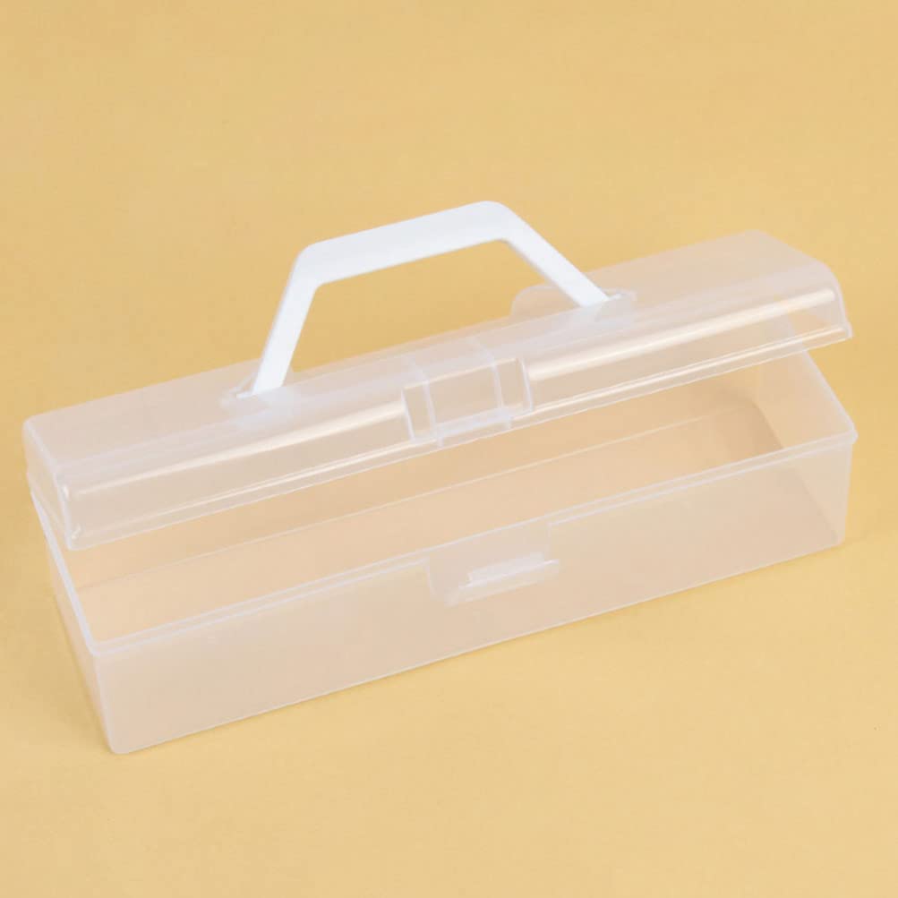 Zerodeko 4pcs Boxes Portable Storage Box Clear Plastic Organizer Plastic Storage Bin Food Storage Container Utensil Accessories Clear Container Multifunction Student Tool Box Pp