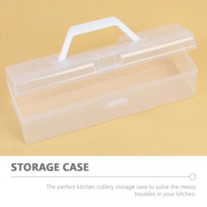 Zerodeko 4pcs Boxes Portable Storage Box Clear Plastic Organizer Plastic Storage Bin Food Storage Container Utensil Accessories Clear Container Multifunction Student Tool Box Pp