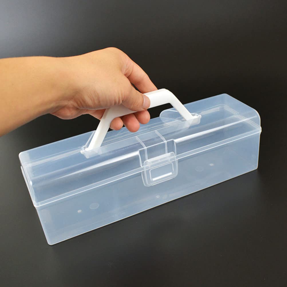 Zerodeko 4pcs Boxes Portable Storage Box Clear Plastic Organizer Plastic Storage Bin Food Storage Container Utensil Accessories Clear Container Multifunction Student Tool Box Pp