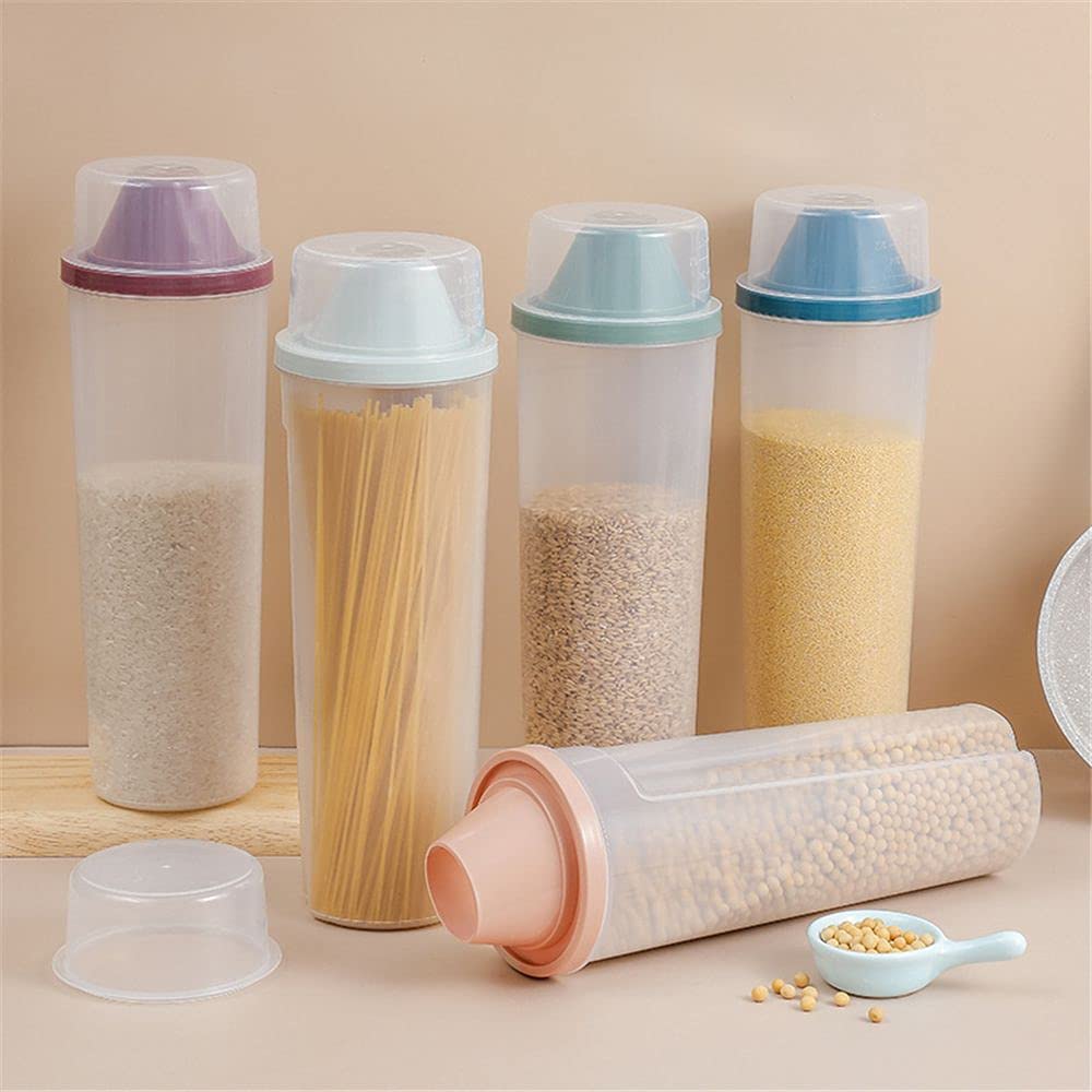 EFLYERA Sealed Cans Organizer Pasta Storage Grain Storage Box Noodles Bottle Transparent Containers Spaghetti Crisper(pink)