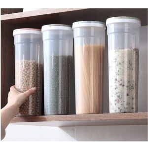 FSHAN Kitchen Jars 2L Tall Clear Spaghetti Pasta Storage Container with Adjustable Lid Plastic Kitchen Food Storage Jar Kitchen Storage Containers Useful Container Set (Color : 3pack B)