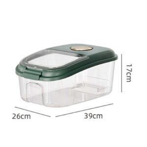 MagiDeal Household Rice Storage Container Organization Large Capacity Food Storage Canister Food Grain Box, Green