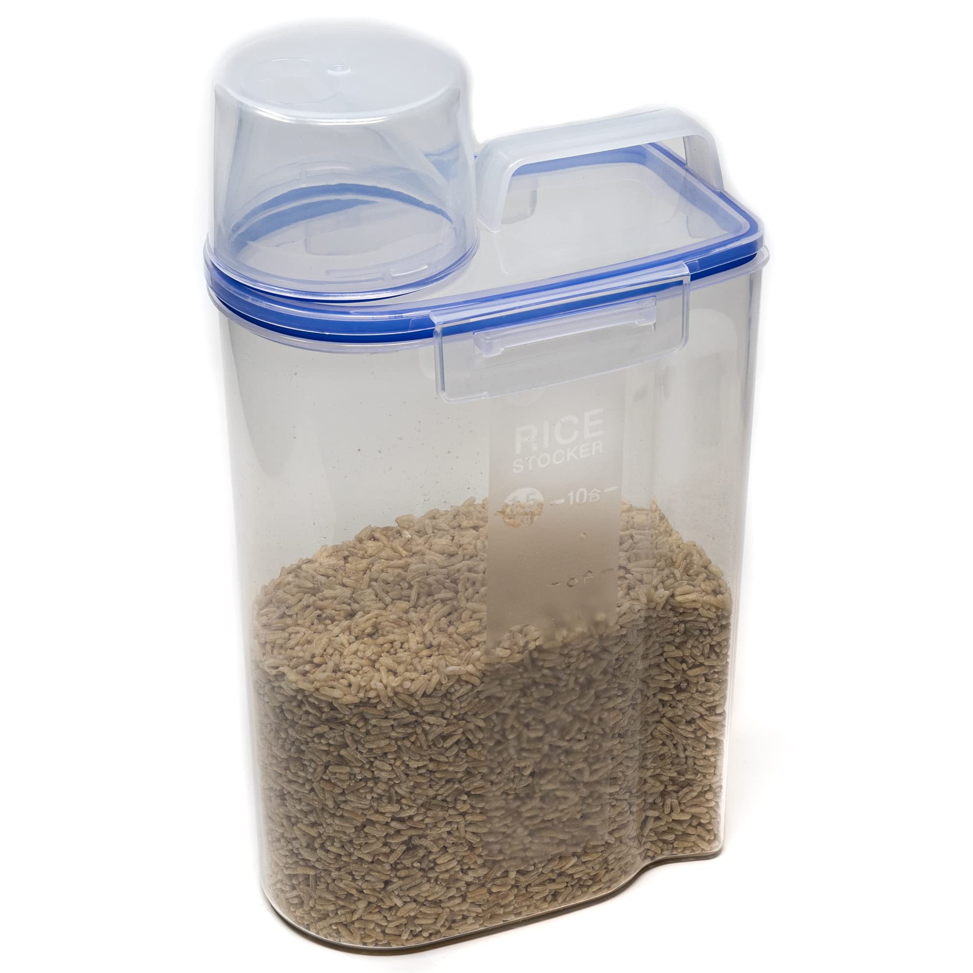 Rice Food Storage Containers Lid Airtight Measuring Cup Container Dry Pour Spout 16 Cups Exultimate