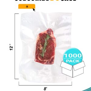 APQ Pack of 1000 Co-Extruded Vacuum Pouches, Clear 7 x 9. Vacuum food bags 7x9. 3 mil Thickness. USDA approved. Polyethylene bags for packing and storing. Perfect for Industrial, food service.