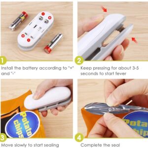 Mini Bag Sealer, Food Bag Heat Sealer Handheld, 2 in 1 Heat Sealer & Cutter Portable Bag Resealer Machine Food Saver for Plastic Bags Storage Snack Cookies Fresh