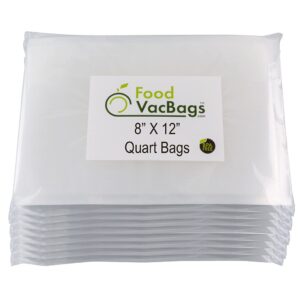 400 8" x 12" quart foodvacbags vacuum sealer bags professional grade, compatible with foodsaver