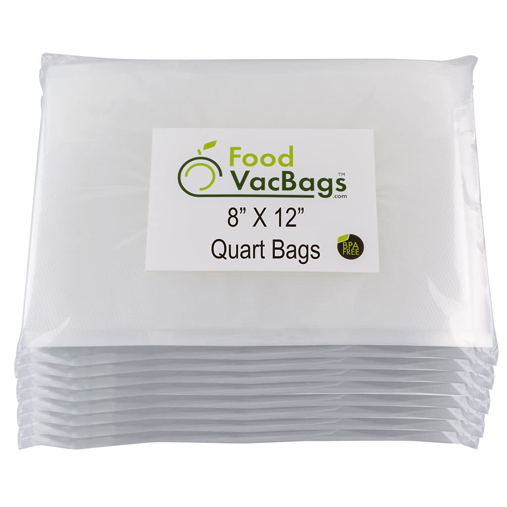 400 8" X 12" Quart FoodVacBags Vacuum Sealer Bags Professional Grade, Compatible with Foodsaver