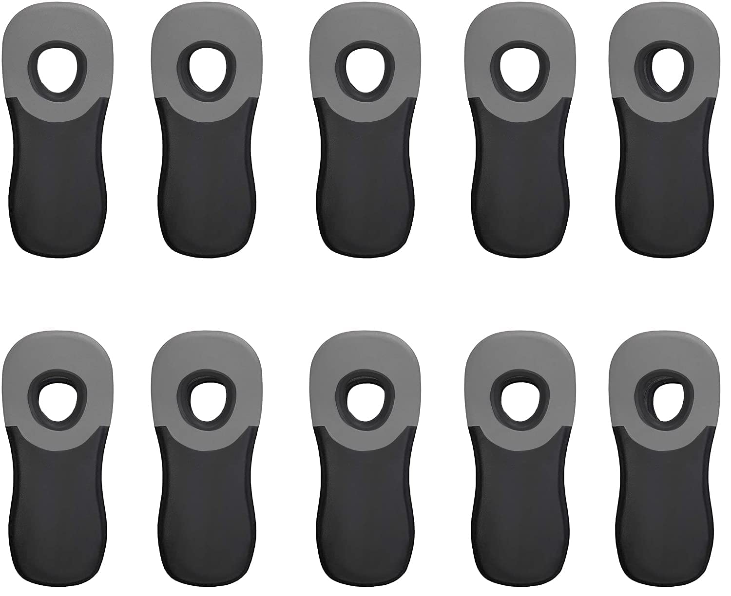 COOK WITH COLOR Set of 10 Chip Bag Clips with Magnet- Rubber Bag Clip with Airtight Seal, Kitchen Storage Clips for Organizing and Sealing Needs (Black)