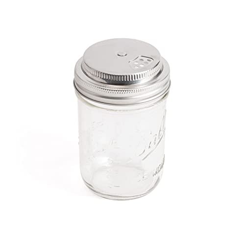 Jarware Stainless Steel Spice Shaker, Wide Mouth Mason Jar Spice Lid