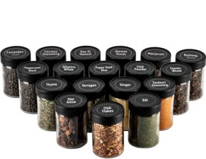 allspice 3” glass spice jars 3 fluid ounces- 18 pack