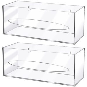 2 Pack Trash Bag Dispenser 10x4x4 Inch Acrylic Garbage Bag Dispenser One Roll of Bags Clear Trash Bag Dispenser, Vertical or Horizontal Wall Mounting Garbage Bag Holder for Kitchen Restaurant Office