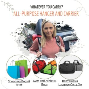 MULTUS Hand or Hands Free Grocery Bag Carrier 3 Pack - Carry Hook and Loop Strap, Plastic Bag Holder and Storage Hanger, All-Purpose Organizer