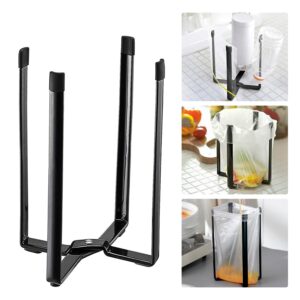 mukkuri kitchen stand holder, plastic bag drying rack, multifunctional countertop cups bottles drying rack for plastic bags, bottles and cups, shelf trash bag