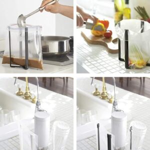 Mukkuri Kitchen Stand Holder, Plastic Bag Drying Rack, Multifunctional Countertop Cups Bottles Drying Rack for Plastic Bags, Bottles and Cups, Shelf Trash Bag