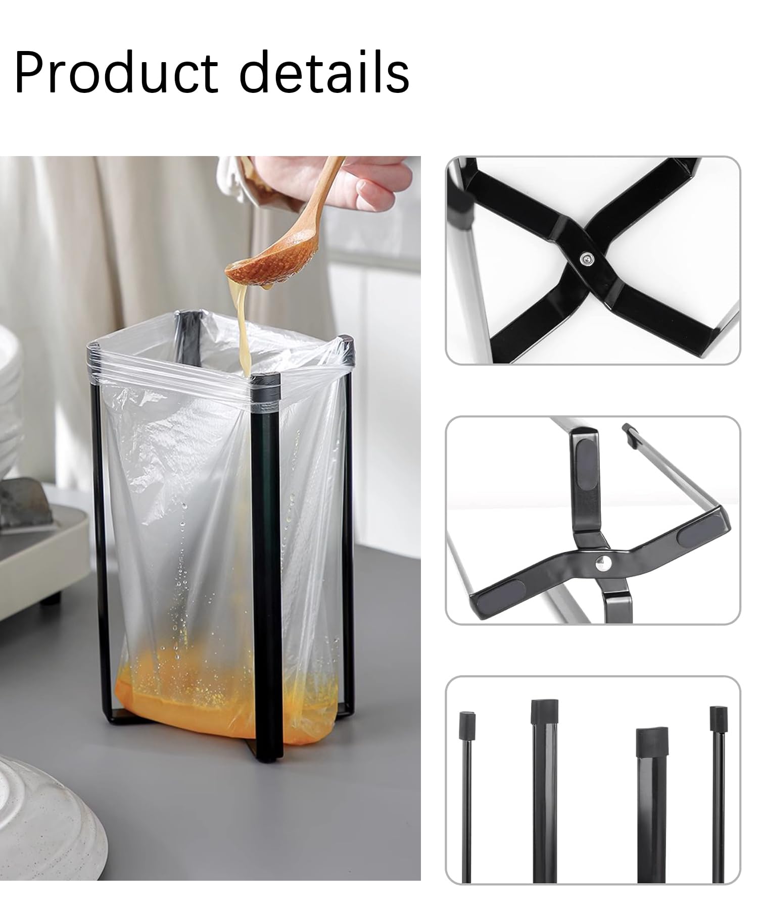 Mukkuri Kitchen Stand Holder, Plastic Bag Drying Rack, Multifunctional Countertop Cups Bottles Drying Rack for Plastic Bags, Bottles and Cups, Shelf Trash Bag