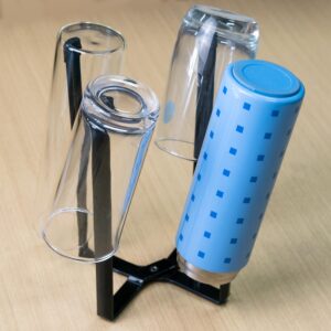 Mukkuri Kitchen Stand Holder, Plastic Bag Drying Rack, Multifunctional Countertop Cups Bottles Drying Rack for Plastic Bags, Bottles and Cups, Shelf Trash Bag