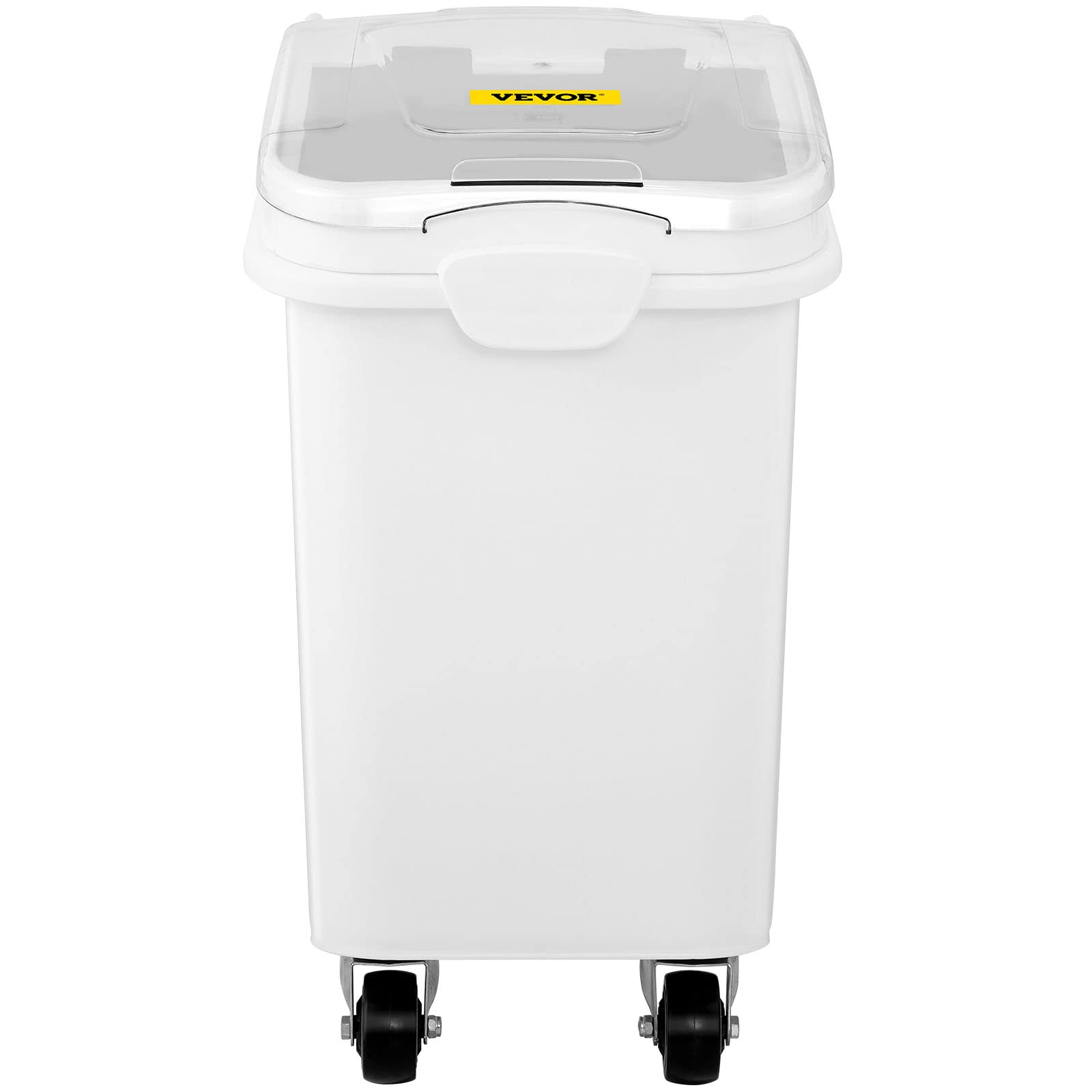 VEVOR 27 Gallon food storage containers 500 Cup Ingredient Bin with Scoop and Sliding Lid Commercial Food Container Ideal for rice storage, dog food container, flour, and sugar containers, White