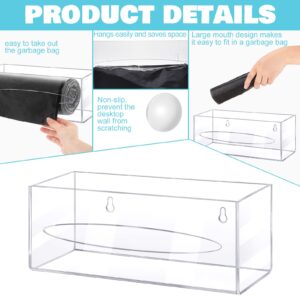 Trash Bag Dispenser Holder, Grocery Bag Plastic Bag Wall Mount Acrylic Kitchen Single Side Loaded Organizer Storage Box Holder for Garbage Bag (10 x 4 x 4 Inch)