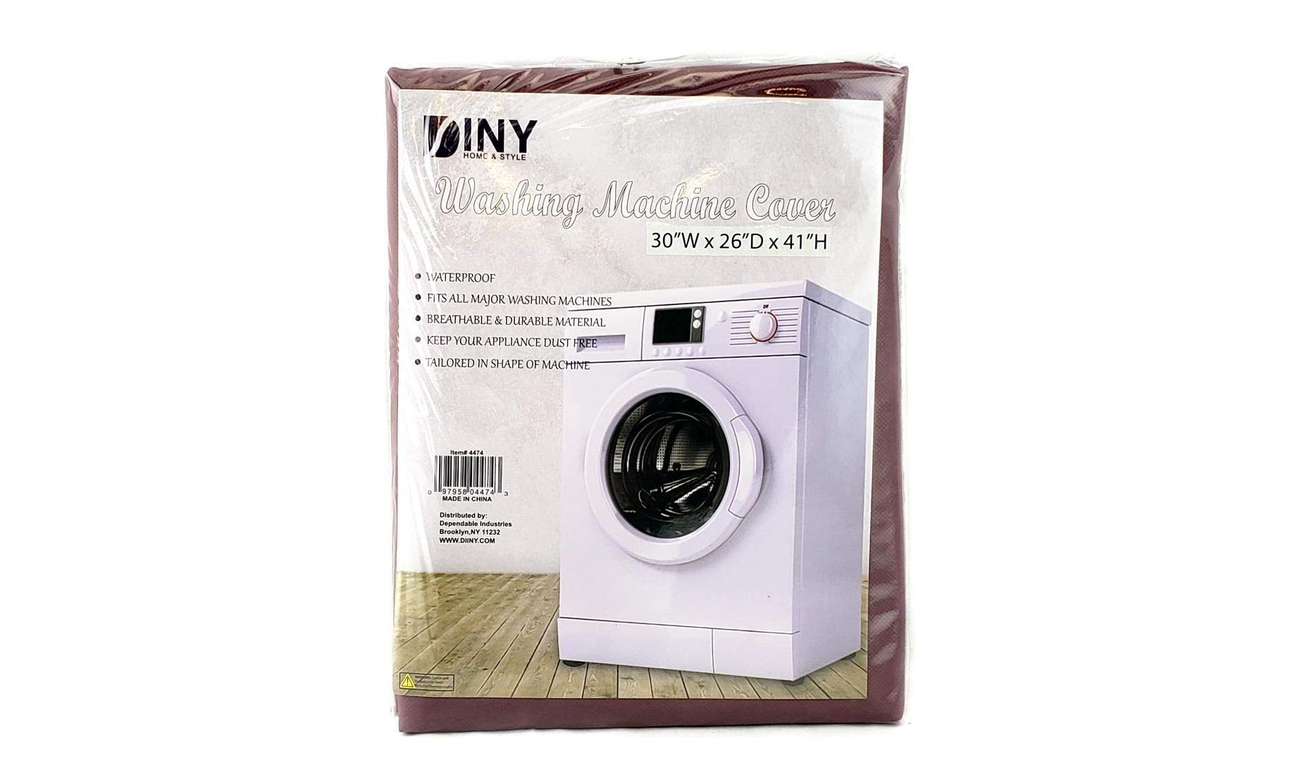 Dependable Industries inc. Essentials Washing Machine Cover Waterproof Heavyweight Zippered Burgundy