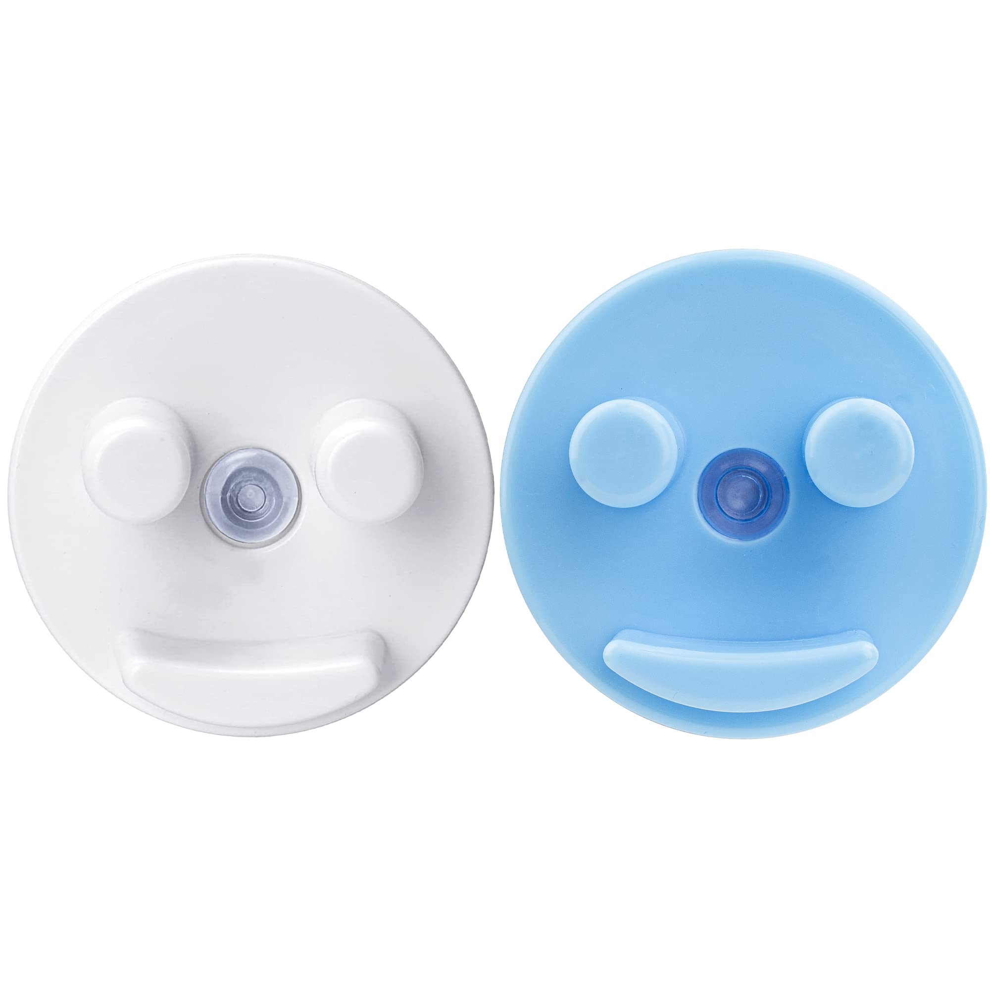 Omoojee Sponge Holder for Kitchen Sink and Bathroom, 2 Pack, Sponge Organizer with Suction Cup, Sponges Not Included(Patent Registering) (Blue+White)