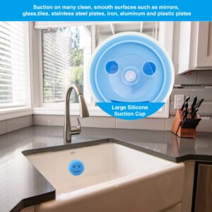 Omoojee Sponge Holder for Kitchen Sink and Bathroom, 2 Pack, Sponge Organizer with Suction Cup, Sponges Not Included(Patent Registering) (Blue+White)