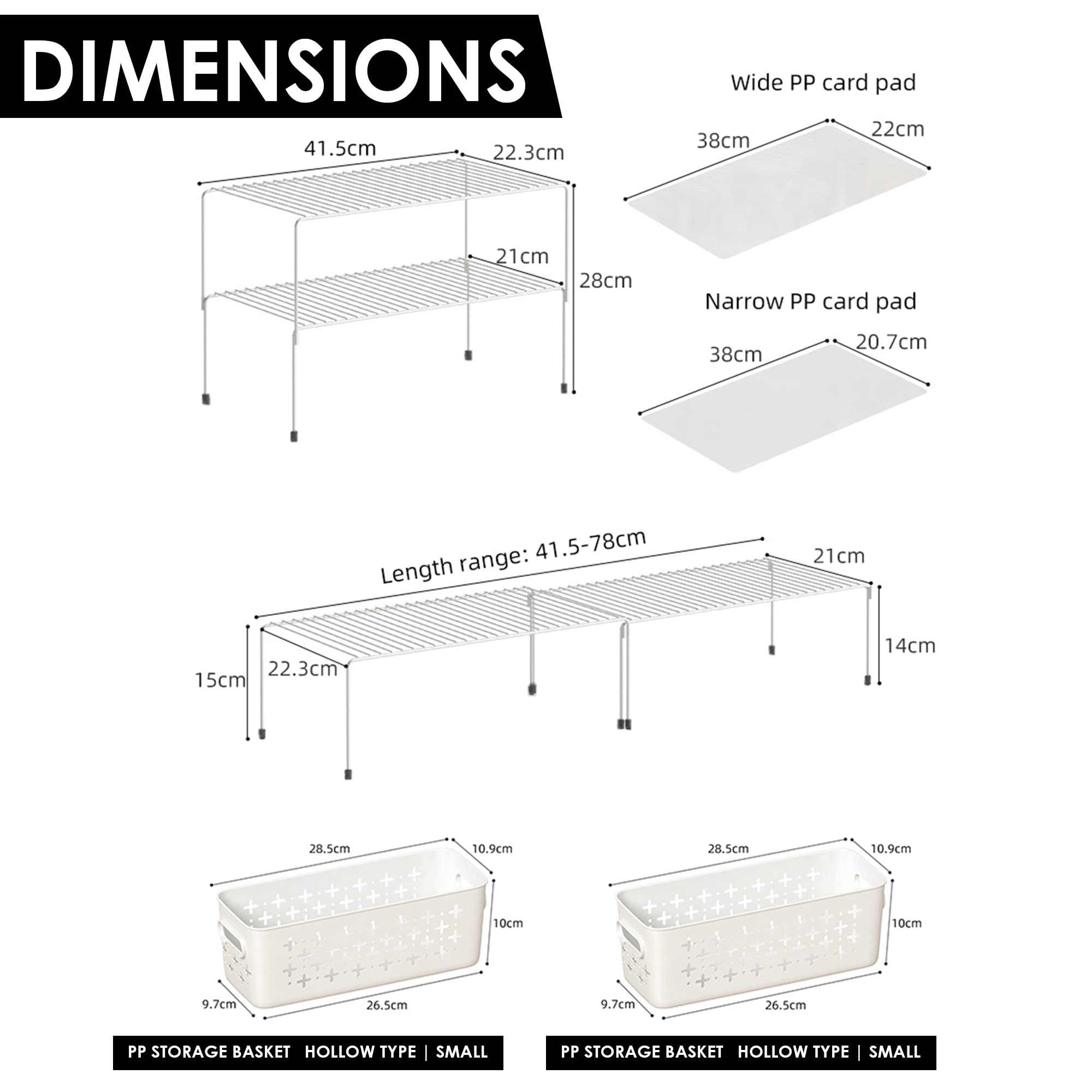 BIGWEC Set of 2 Kitchen Cabinet Organizer Large Size(16.3L*8.7W inches)