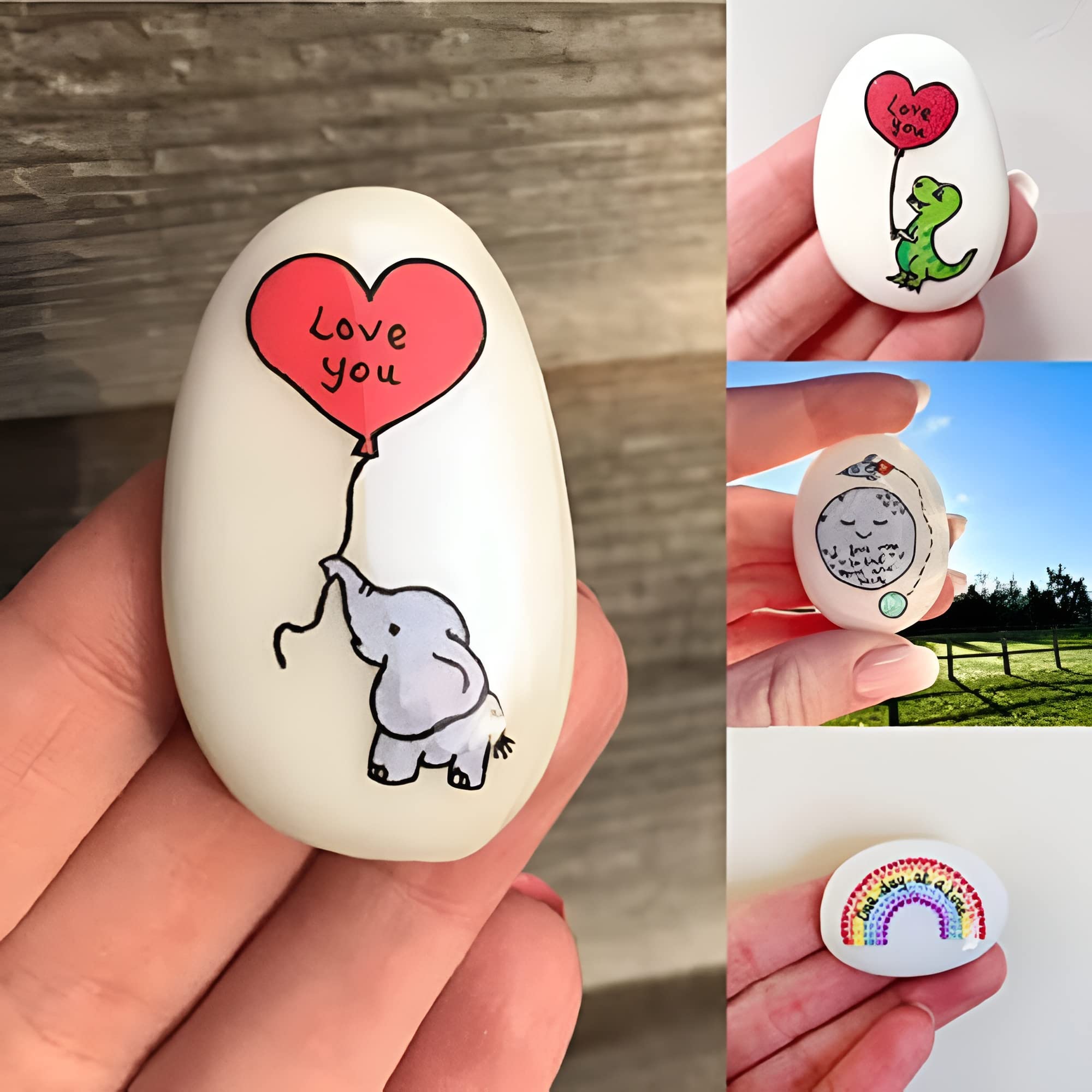 Cute Lucky Charm Love You Elephant Stone Love You Elephant Stone Resin Simulation Stone Small And Light Pocket Lucky Interesting Decoration Suitable for Mother and Father Birthday Gifts (B-1PCS)