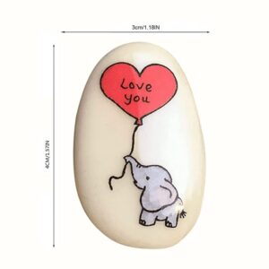 Cute Lucky Charm Love You Elephant Stone Love You Elephant Stone Resin Simulation Stone Small And Light Pocket Lucky Interesting Decoration Suitable for Mother and Father Birthday Gifts (B-1PCS)