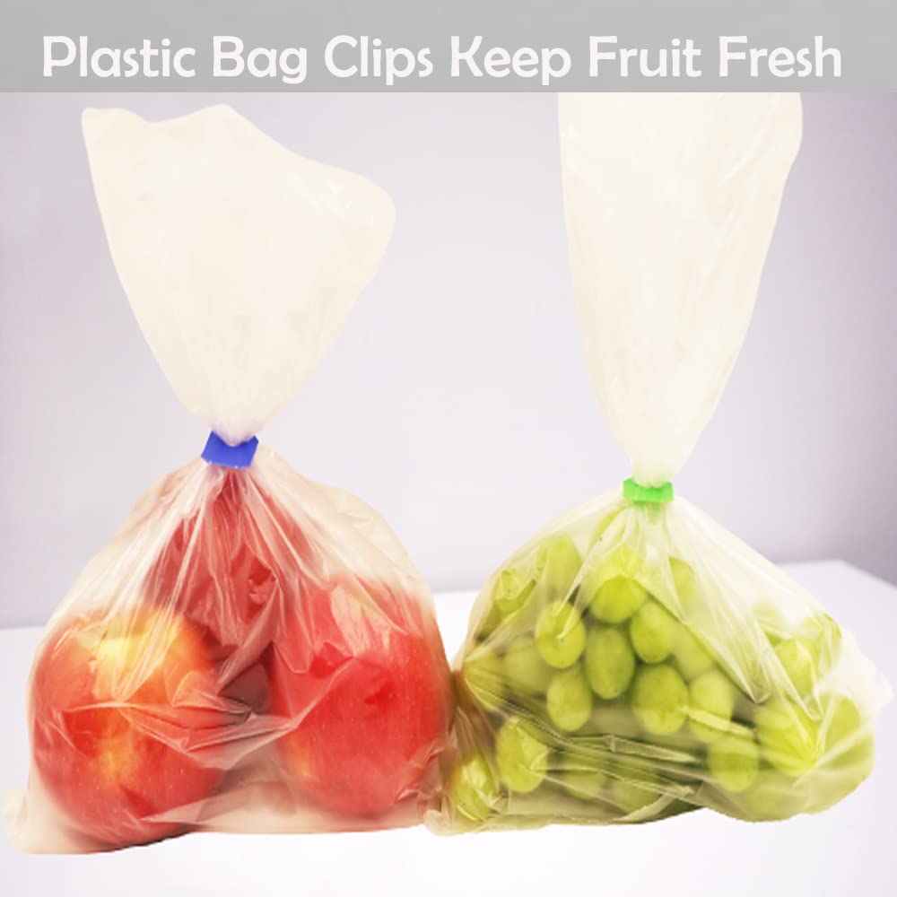 Reusable Plastic Bread Bag Clips, Keep Your Food Fresh After Opening, also usable as Food Storage Bag Clips - 7/8 x 1 inches (100 Pieces)