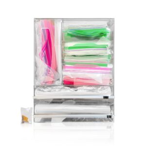 acrylic storage bag dispenser 6-in-1, bag organizer, bag organizer, plastic bag organizer, bag organizer, bag organizer for drawer, storage bag organizer