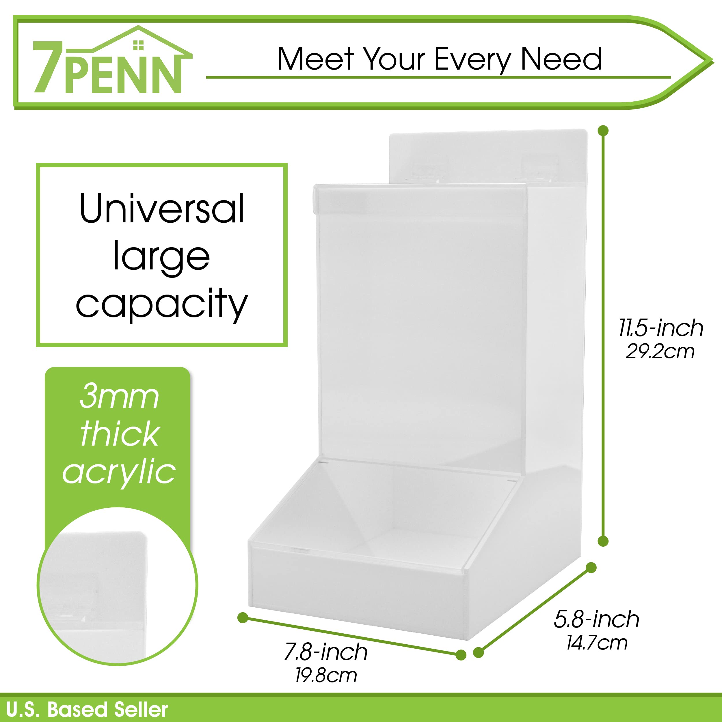 7Penn Clear Plastic Pantry Storage Container - Small Accessory and Snack Dispenser Office and Home Organization Bin