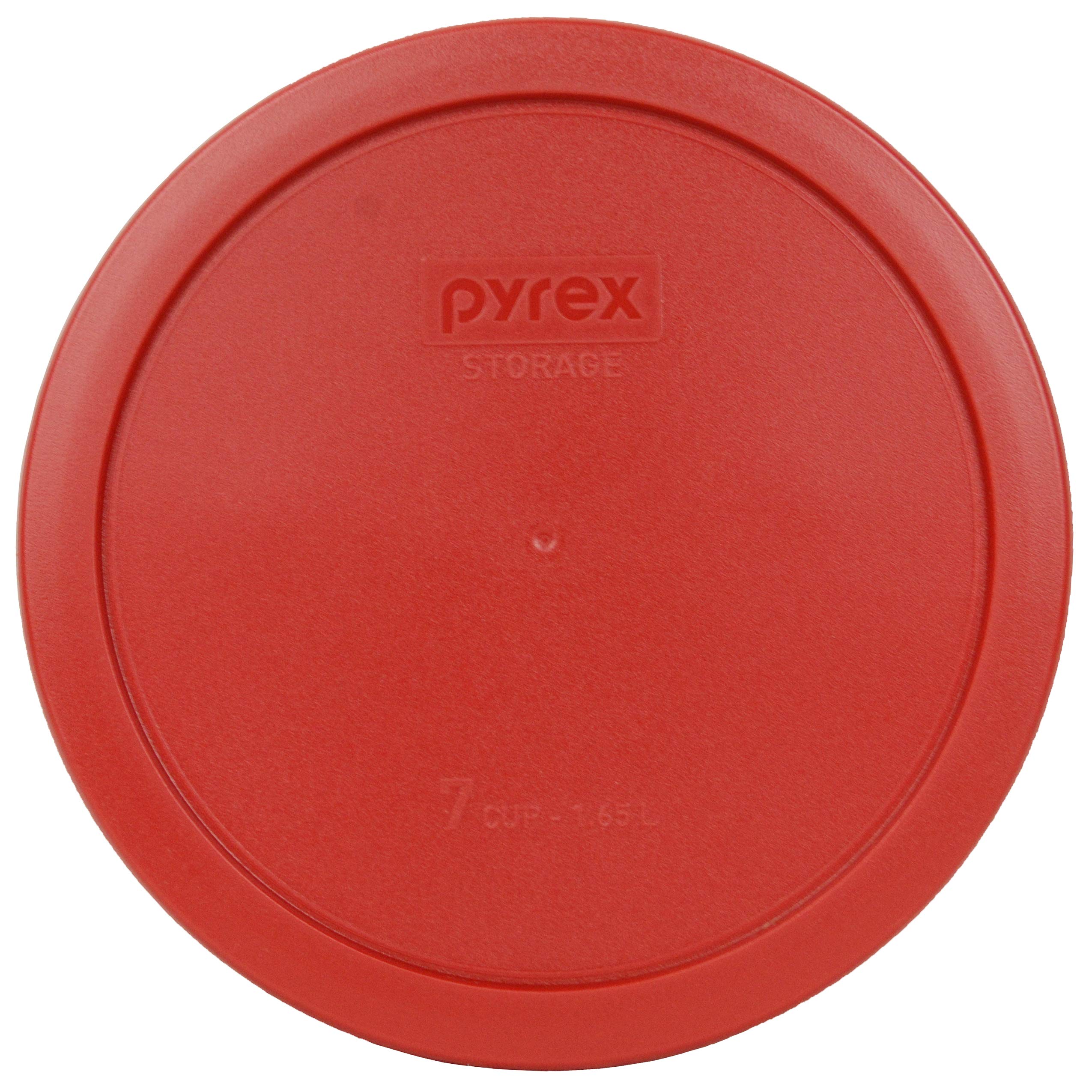 Pyrex 7402-PC 6/7 Cup Poppy Red Round Plastic Food Storage Lid Made In the USA