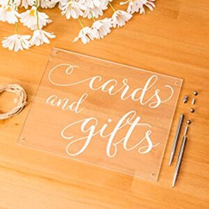 Calculs Gifts and Cards Acrylic Calligraphy Sign Wedding Shower Reception Vintage Placard Card Lettering Script for Bride and Groom