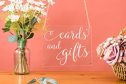 Calculs Gifts and Cards Acrylic Calligraphy Sign Wedding Shower Reception Vintage Placard Card Lettering Script for Bride and Groom