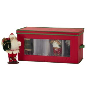 Household Essentials 554RED Holiday Vision Storage Box Chest, 8-Piece Figurine, Red & Green