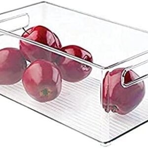 Lifetime Appliance Parts UPGRADED 4 x Clear Organizer Storage Bin with Handle Compatible with Kitchen I Best Compatible with Refrigerators, Cabinets & Food Pantry - 10" x 5" x 6"