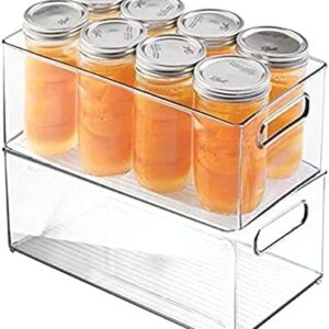 Lifetime Appliance Parts UPGRADED 4 x Clear Organizer Storage Bin with Handle Compatible with Kitchen I Best Compatible with Refrigerators, Cabinets & Food Pantry - 10" x 5" x 6"