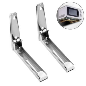 microwave bracket wall mount heavy duty under cabinet microwave mount holder stainless steel folding shelf microwave mount universal rack kit 2 pack silver