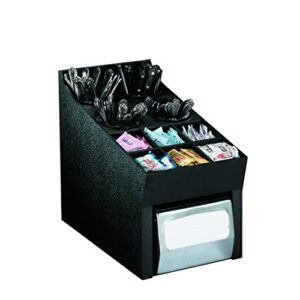 Dispense-Rite NLO-SWNH Countertop Multi-Purpose Organizer with Napkin Dispenser, Black Polystyrene