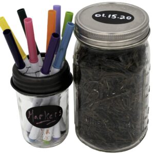 48 Chalkboard Label Stickers by Mason Jar Lifestyle - Reusable Black Vinyl Stickers for Jars and Lids (Oval)